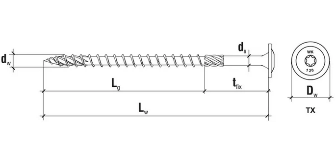 WKRĘT KONSTR DO DREWNA ŁEB PODK TORX 6X100 100SZT