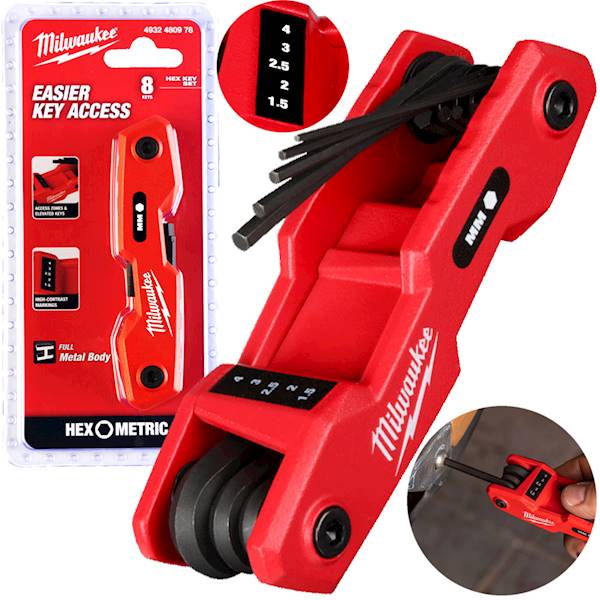 Klucz trzpieniowy imbus HEX ampul scyzoryk Milwaukee - 4932480978