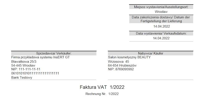 Akces Wzorzec wydruku Faktury Sprzedaży dwujęzyczny polsko - niemiecki ... Akces Wzorzec wydruku Faktury Sprzedaży dwujęzyczny polsko - niemiecki ...