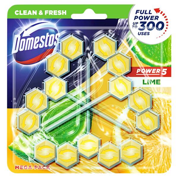 LEVER-DOMESTOS POWER 5 3X55G LIME KOSTKA WC - POL-CHEM LEVER-DOMESTOS POWER 5 3X55G LIME KOSTKA WC - POL-CHEM